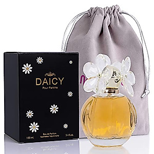 NovoGlow DAICY POUR FEMME, Eau de Parfum Spray for Women, Casual Daily Cologne Set with Deluxe Suede Pouch - Succulent Wild Berries, Daytime & Casual Use, for all Skin Types, 3.4 Fl Oz