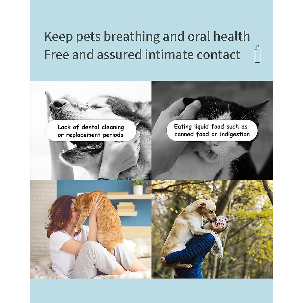 JUC Dog Breath Freshener for Dogs & Cats Teeth Cleaning Spray Dog Bad Breath Pet Oral Care Spray 4fl.oz