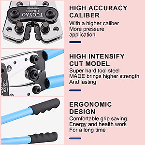 TUOYAO Battery Cable Lug Crimping Tool,Wire Crimper Tool,AWG 10-1/0 for Heavy Duty Wire Lugs,Battery Terminal,Copper Lugs Terminals