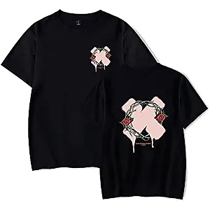 Sam and Colby XPLR Thorn Merch Couples dressT-Shirt Fashion Hip Hop Fans Harajuku Two-Sided Print Men/Women Tee Shirt (Black,L)