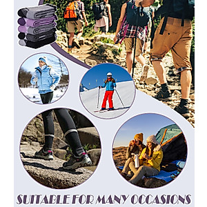 DYW Womens Merino Wool Hiking Socks Thermal Warm Winter Boot Crew Socks Cushion Work Walking Gift Socks 5 Pairs （5 Pairs Color Mix A,Medium）