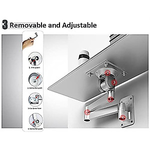 HM&DX Wall Mount Adjustable Keyboard Tray,Keyboard and Mouse Tray Wall Mount,Height Adjustable Typing Platform,sit-Stand Keyboard Arm Keyboard Bracket,Swivel Keyboard Tray for Home Office