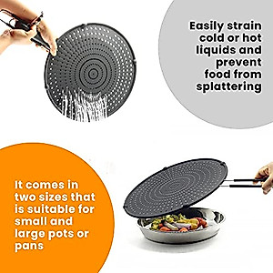 Beckon Ware 13 inch Oven Safe Silicone Splatter Screen for Frying Pan, Black