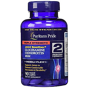 Puritan's Pride 2 Pack of Triple Strength Glucosamine, Chondroitin & MSM Joint Soother Puritan's Pride Triple Strength Glucosamine, Chondroitin & MSM Joint Soother-90 Caplets