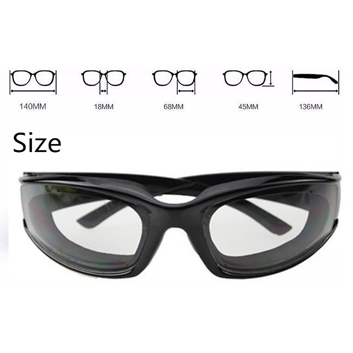 Unisex Tear Proof Cut Onion Goggles, Saftey Glasses for Kitchen, Cooking, BBQ, Cleaning, Cycling; Chopping Eye Protect Tool; With Sealing Sponge; Anti-tear, Dustproof, Anti-fog, Windproof; OG1H