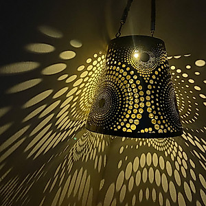 UPCLOUD Solar Lantern Lights Outdoor, Solar Lanterns Outdoor Waterproof Patio Decor Hanging Lanterns for Garden, Courtyard, Table Pathway Party Yard Decorations (Dot)