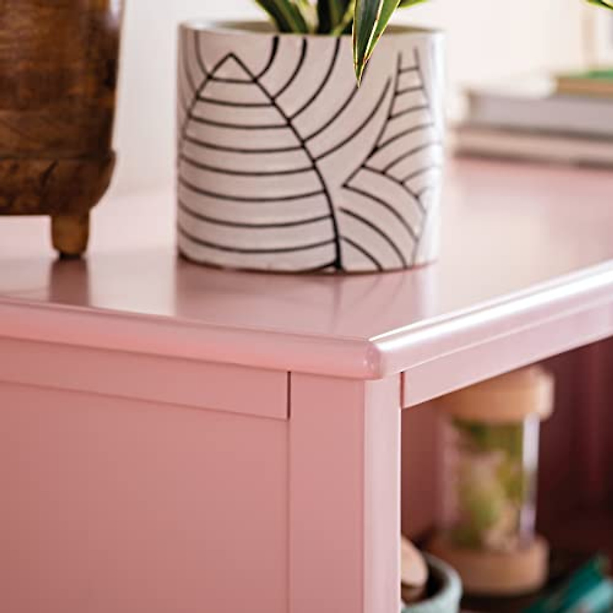 Guidecraft Deluxe Taiga 3-Shelf Bookcase 42" - Pink: Storage Shelving Unit for Books, Paper, TV, and Bins - Bookshelf for Bedroom, Living Room and Home Office