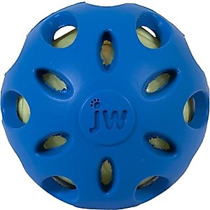Petmate Crackle Heads Crackle Ball Crunchy Noise Chew Fetch Toy for Dogs Assorted Colors, Medium 3' Diameter