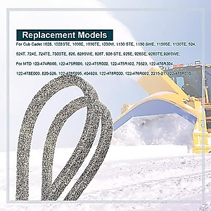 Honoyam 954-0346 754-0346 Auger Drive Belt Replacement 3/8" x 30" for MTD Cub Cadet Troy Bilt 1030E 1130SE 826 926E Storm 7524 Snow Throwers A-riens 72084 07208400 (2 Pack)