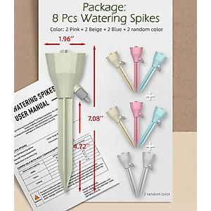 Aroma Season Self Watering Spikes - 8 Pcs Plant Waterer with Slow Release Control Valve - Automatic Watering Drip System Plant Watering Devices for Vacation and Indoor Outdoor Potted Plants