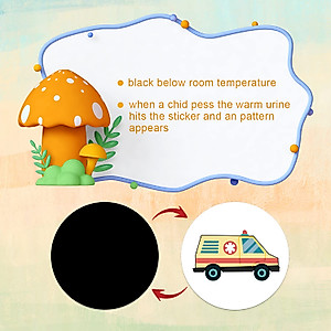 10pcs Potty Training Stickers Reusable Fun Potty Training Toilet Seat Color Changing Pee Stickers for Boys and Girls Potty Targets Stickers with 10 Different Patterns- Dinosaur, Car, Plane