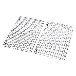 DecoBros 2 Pack 10x16 inches Cooling Rack Wire Steel Pan Grade, Chrome