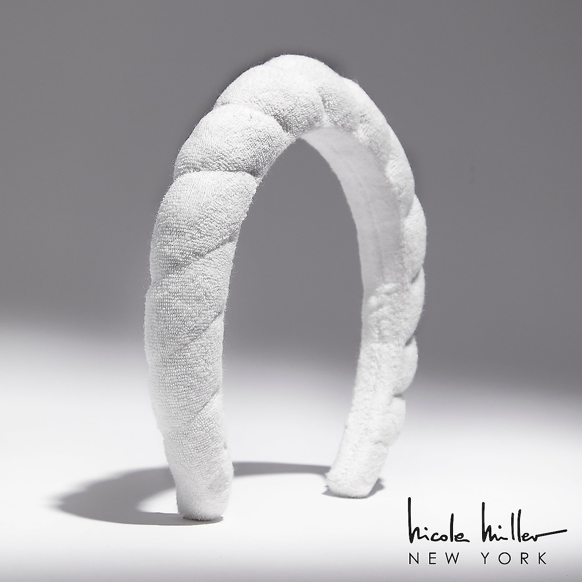 Nicole Miller Spa Headbands (4 pack) | Terry Cloth Headband for Women and Girls - Comfortable and Absorbent Hair Holder for Facials, Makeup Removals, and Showers | Black, Pink, White, and Blue