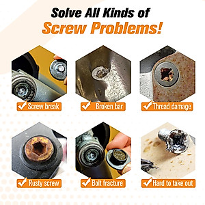 Nuovoware Damaged Screw Extractor Set, 22 PCS Easy Out Stripped Screw Extractor Kit, All-purpose HSS Broken Screw Remover Set with Magnetic Extension Bit Holder & Socket Adapter