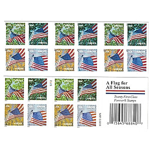USPS Forever Stamps A Flag for All Seasons - book of 20 postage stamps