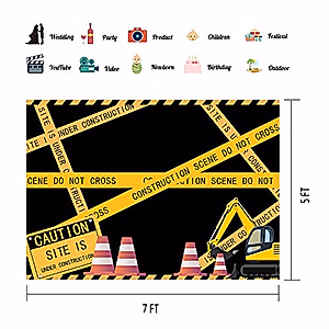 Construction Site Theme Backdrop for Construction Themed Birthday Party MEETSIOY Dump Truck Digger Zone Boys Birthday Party Construction Scene Photo Background 7x5ft HXMT371