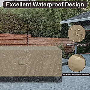 PureFit Patio Furniture Covers, Outdoor Table Furniture Cover Waterproof Rectangle, Patio Sectional Couch Set Cover for Deck, Lawn and Backyard, UV Resistant, 126"L x 63"W x 28"H, Camel