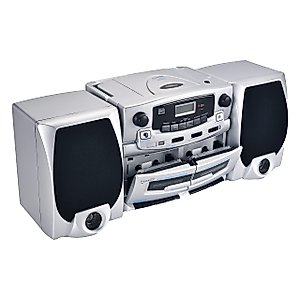 Supersonic SC-2121BT Bluetooth Entertainment Audio System, Bluetooth 5.0, op Loading MP3/CD Player, AM/FM Radio, USB Input, Double Cassette Recorder, High-Performance Detachable Speakers, AC/DC