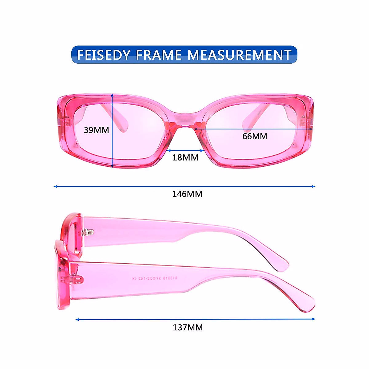 FEISEDY Retro Rectangle Sunglasses Women Men Vintage 90s Small Glasses Thick Narrow Fashion Y2K Plastic Glasses B2462