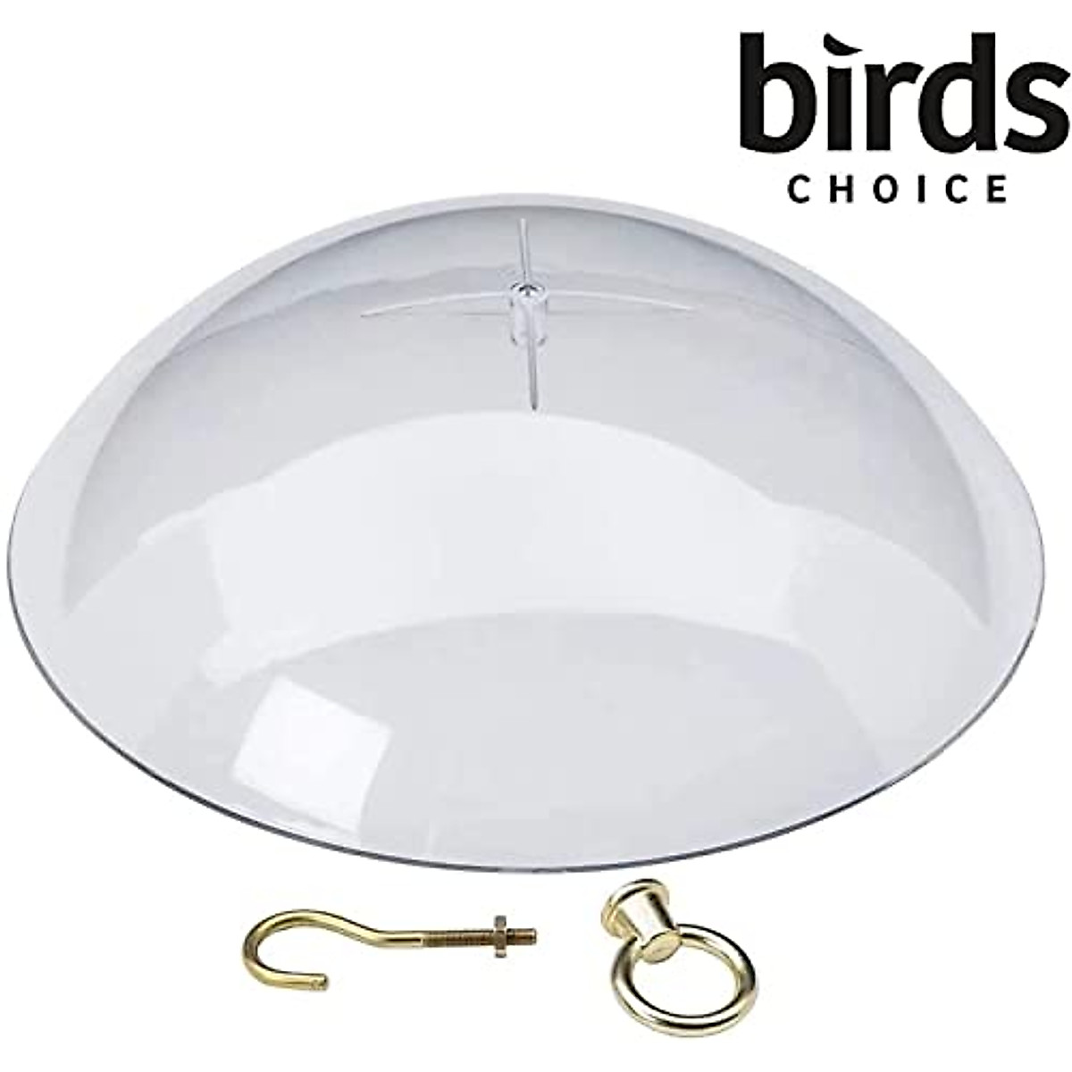 Birds Choice DOME Protective Dome, Protective Cover for Hanging Bird Feeders, 10", Clear
