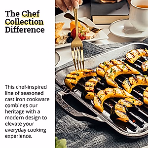 Lodge Cast Iron Chef Collection Square Grill Pan, Pre-Seasoned - 11 in