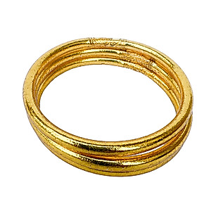 EMME Bangles EVERYDAY RAIN OR SHINE BRACELETS THAI - 3 Piece Set (Light Gold, Medium)