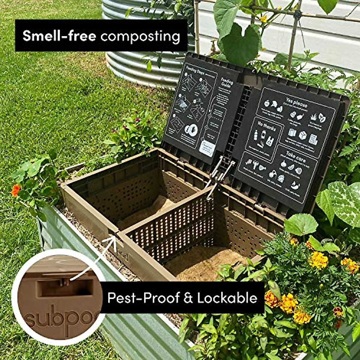 Subpod Essentials Bundle. Outdoor Composting System and Compost Aerator. Composting Worm Farm for Your Garden