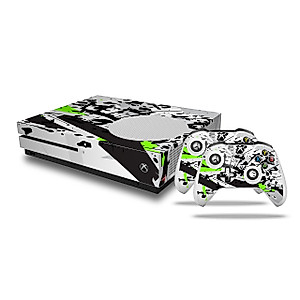 WraptorSkinz Decal Vinyl Skin Wrap Compatible with Xbox One S Console and Controllers - Baja 0018 Lime Green