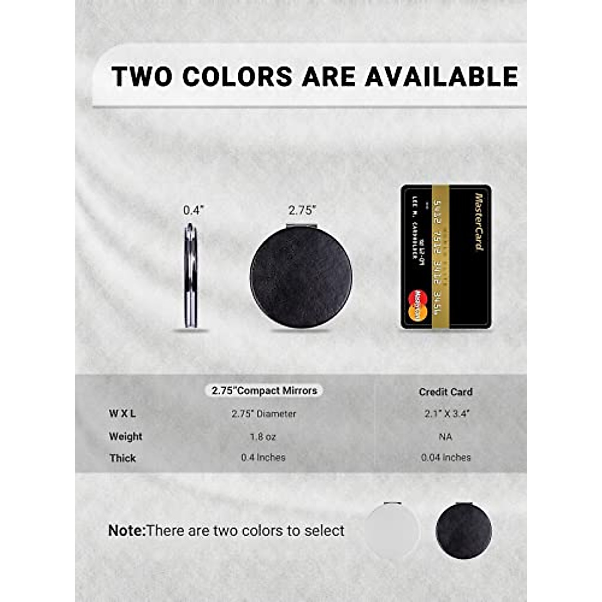 Getinbulk Compact Mirror Bulk, Set of 12 Round Double-Sided 1X/3X Magnification PU Leather (White, 2.8")