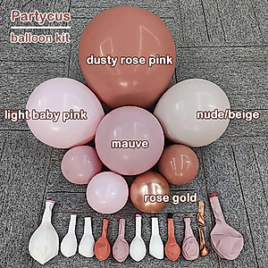 Dusty Pink Balloon Garland Double Stuffed Dusty Rose Mauve Light Pink Matte Balloon Boho Blush Nude Balloon Arch Kit for Baby Shower Birthday Bridal Wedding Party Decoration