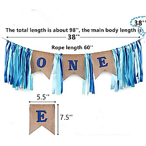 SS Cohen 1st birthday decorations,Baby Boy's first Birthday Banner,Burlap Highchair Banner for 1st baby birthday banner decorations