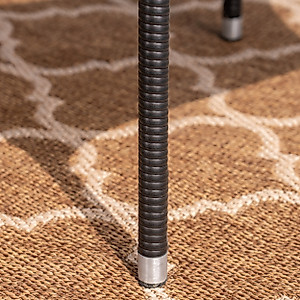 Christopher Knight Home Jerome Outdoor 7-Piece Acacia Wood/Wicker Dining Set | with Teak Finish | in Multibrown, Rustic Metal