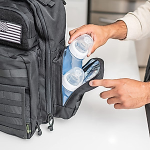 Dad Diaper Bag - Molle-Style Military Diaper Backpack Made of Rugged 900D Waterproof Polyester with Wider Extra-Long Straps, Pouch for Dirty Diapers, Baby Wipes Dispenser & Insulated Bottle Pockets