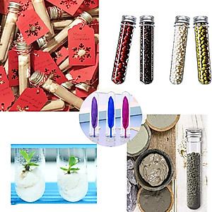 25PCS Test Tubes,40ml Clear Plastic Test Tubes with Screw Caps,25x140mm Tube for Sample,Science Party,Gumball,Candy,Bath Salts