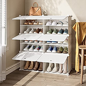 JOISCOPE Shoe Rack, 5 Tier 20 Pairs Shoe Storage Cabinet, Free Standing Shoe Shelf Organizer for Boots Slippers High Heels, for Closet Bedroom Entryway Hallway