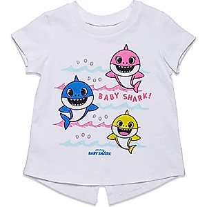 Pinkfong Baby Shark Toddler Girls Graphic T-Shirt and Shorts Outfit Set Pink/White 3T