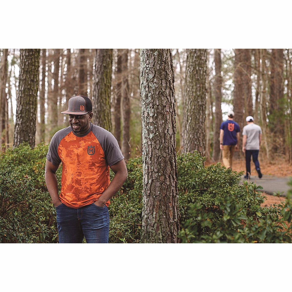 Husqvarna Short Sleeve Unisex T-Shirt, Orange, Medium