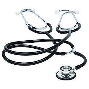 Veridian 05-132 Teaching/training Aluminum Dual Head Stethoscope, Black
