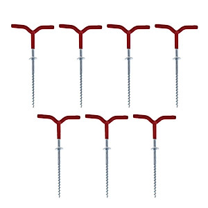freneci 7 Pack Ice Screws Tent, Ice Fishing Nails, Ice Fishing Screws, Ice Fishing Stakes Kit, Tent Brackets, Tent Holder, Ice Fishing Pegs