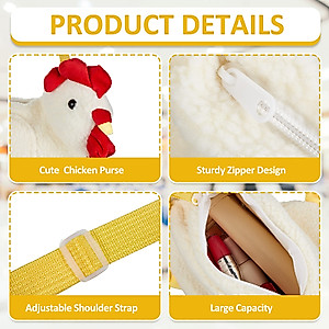 Saintrygo Chicken Bag Chicken Purse Fluffy Hen Shoulder Handbag Cute Animal Crossbody Bag for Women Girls