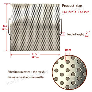 Sunrise Stainless Steel Fryer Screen with Handles (Solid Screen) (1, 13.5" x 13.5" x 1.75")