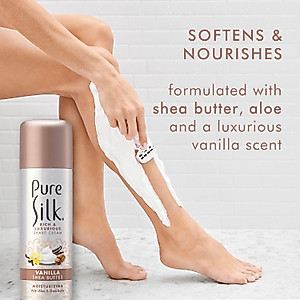 Pure Silk Vanilla Shea Butter Spa Therapy Shave Cream for Women, 7.25 oz, Pack of 6