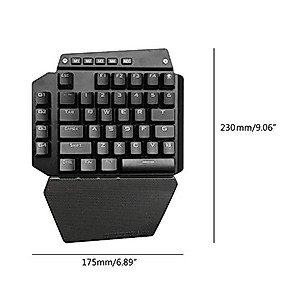 GRABLOOM LED Backlight Outemu Switch for Key Macro Defines Keyboard Replacement One-Hand Mechanical Keyboard 44 for Key Havit Gaming Tastatur Und Maus Set