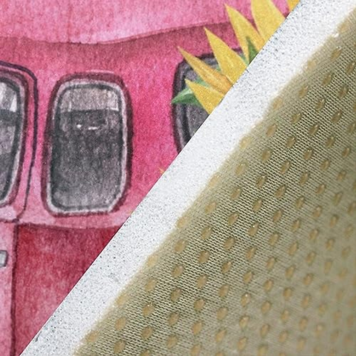 Doormat Welcome Door Mat-Farm Red Trolley Yellow Sunflower Flowers,Living Room Kitchen Floor Mat Home  Indoor Outdoor Decoration 24X16INCH