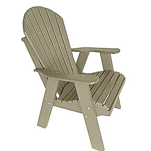 Phat Tommy Outdoor Campfire Chairs - Poly Adirondack Fire Pit Chairs - Recycled Poly Furniture for Your Patio, Deck, Cabin, Weatherwood