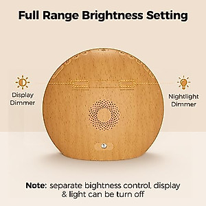 HOUSBAY White Noise Machine Sunrise Alarm Clock, Wake Up Light, Dimmable Night Light, 26 Natural Sounds, Gentle Wake up & Sound Machine for Sleeping, Adults, Kids, Baby-Wooden