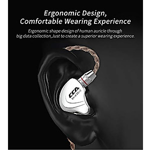 CCA C10 Hybrid in-Ear Earphones, 4BA+1DD HiFi Stereo Deep Bass Noise Isolating Sport IEM Wired Earbuds/Headphones, Stage/Studio in Ear Monitor with Detachable Cable 2Pin 0.75mm (with Mic, Purple)