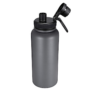 Vmini Spout Lid, Compatible with Hydro Flask Wide Mouth Sports Water Bottle, 5 Different Color Rubber Rings, Big Handle, Easy to Carry, Compatible with Most Wide mouth bottle - Black - 2 PACK