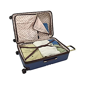 London Fog Brentwood II Expandable HARDSIDE Spinner, Blue, Carry-On 20-Inch