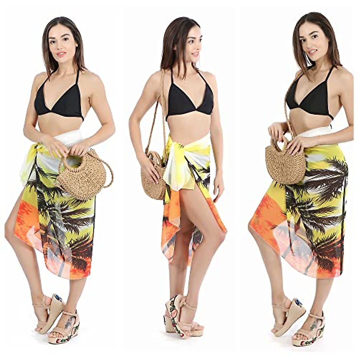 Ayliss Women Straw Handbag Summer Beach Rattan Tote Bag Crossbody Shoulder Top Handle Handbag Handmade Purse Clutch Bag (Khaki)